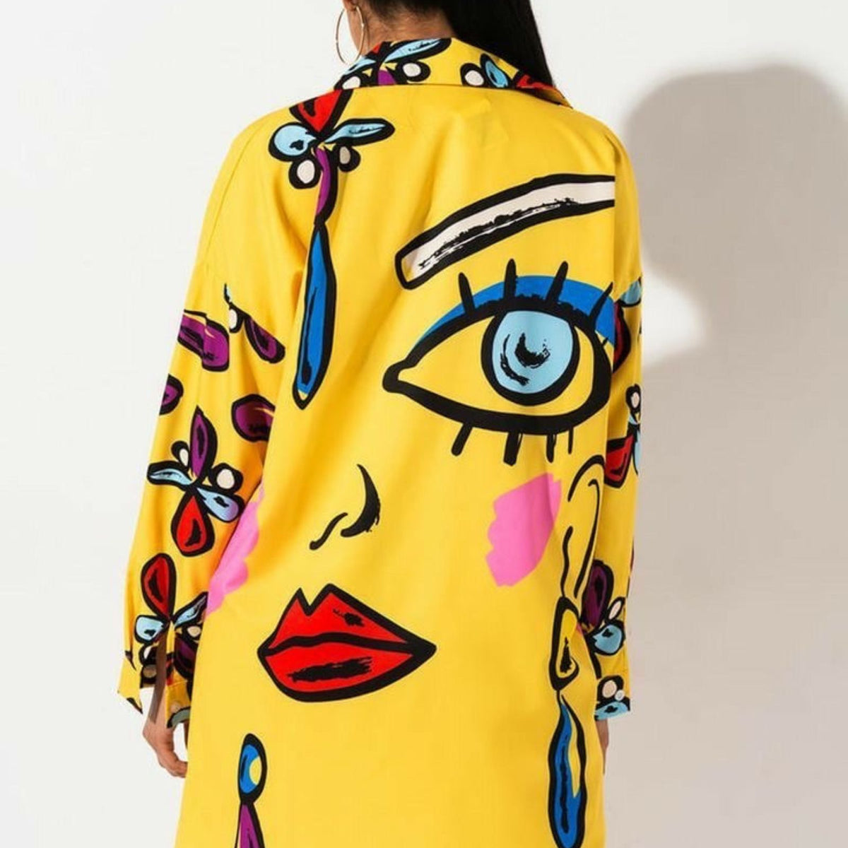 YELLOW EVIL EYE SHIRT DRESS – Babe Couture